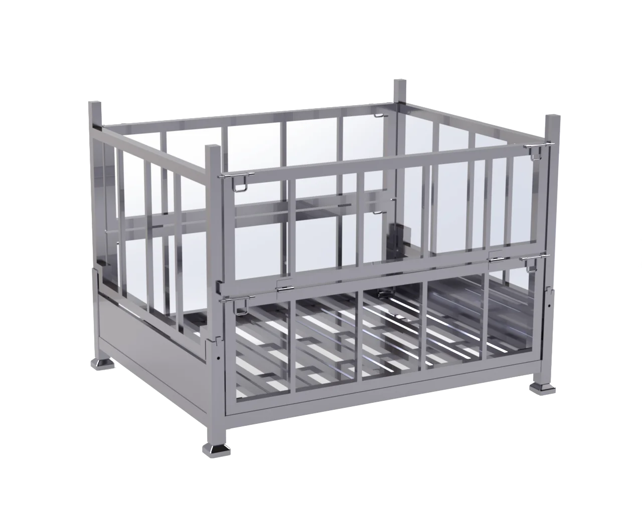 Heavy Duty Bulk Stackable Collapsible Folding Metal Steel Pallet Bin ...