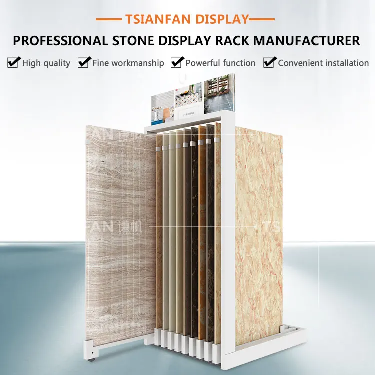 High Quality Marble Shelf Ceramic Tile Display Rack Slide Panel Stand ...