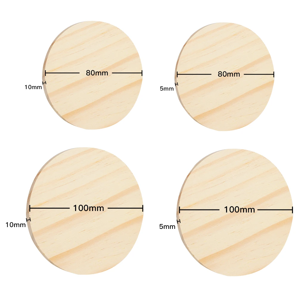 5pcs Natural Pine Round Unfinished Wood Slices Circles With Tree Bark ...