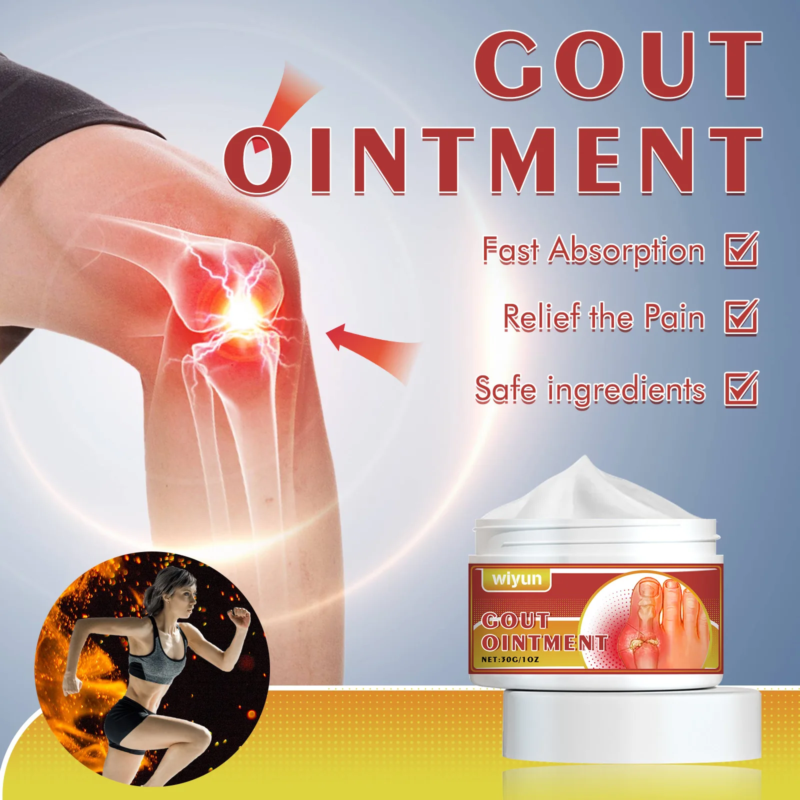 Bunion Gout Pain Relieving Ointment Toe Joint Valgus Corrector Cream ...