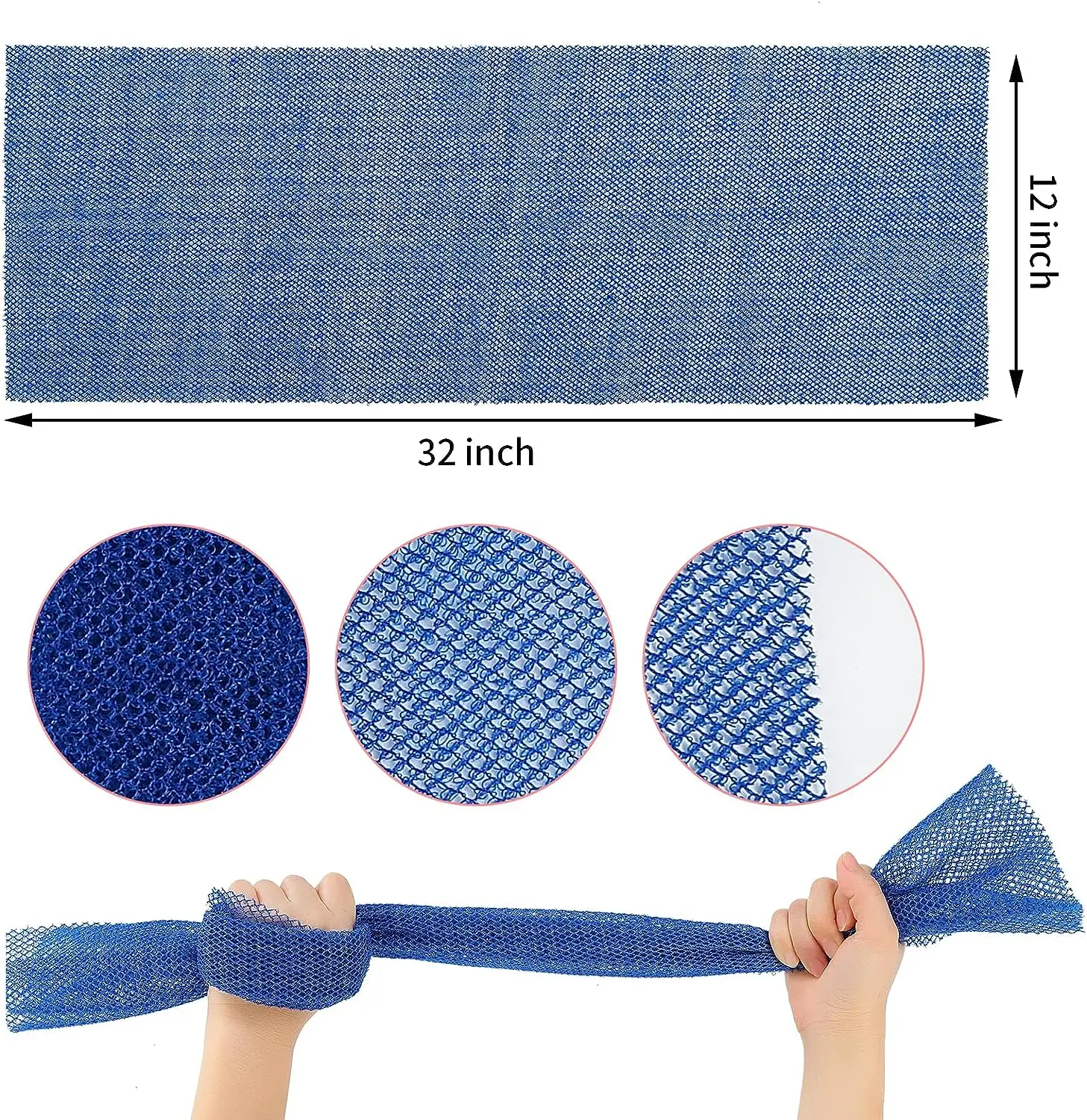 African Net Sponge Exfoliating Back Scrub Long Shower Sponges Nylon ...