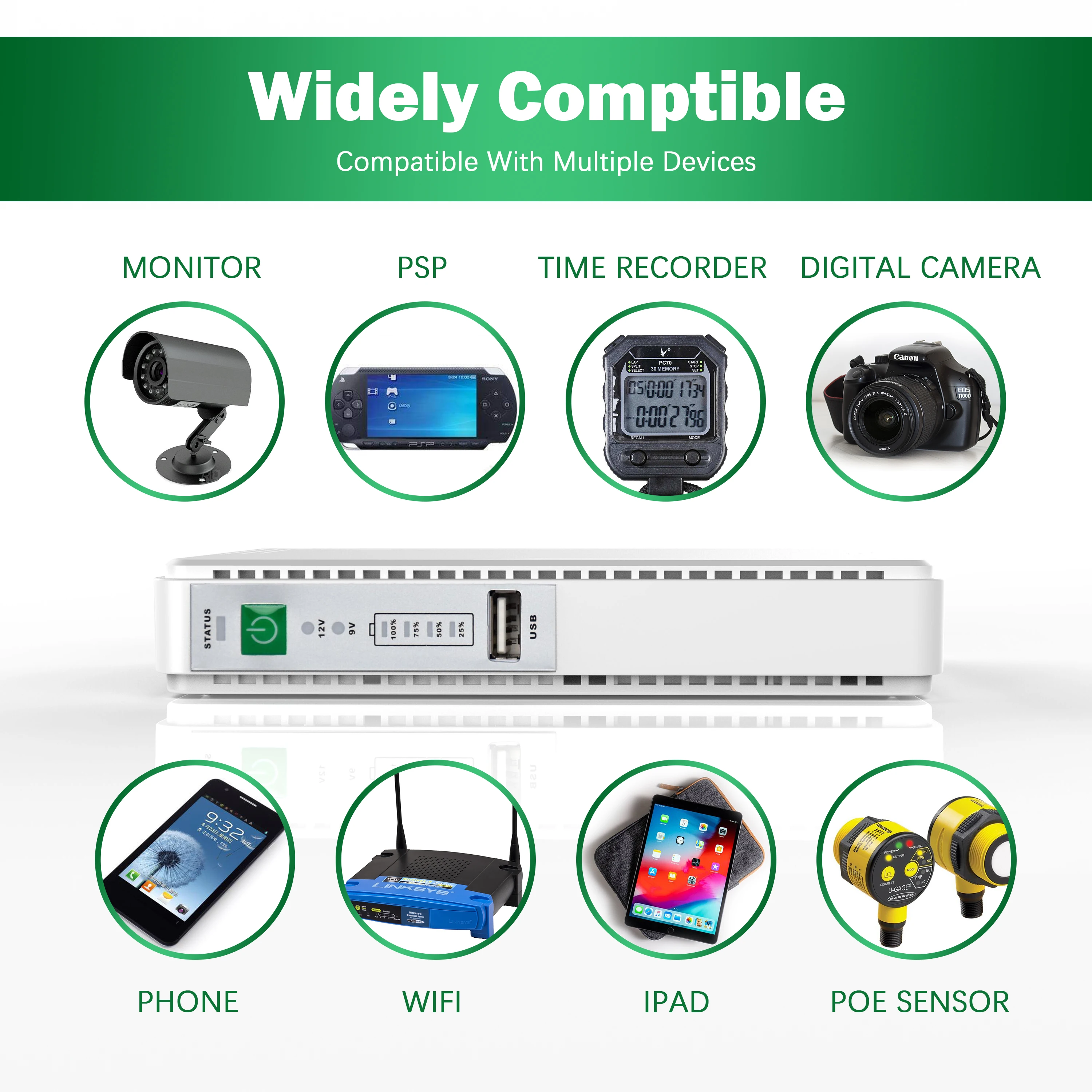 Mini Poe Dc Ups 21w 8800mah Lithium Battery White Or Black Optional ...