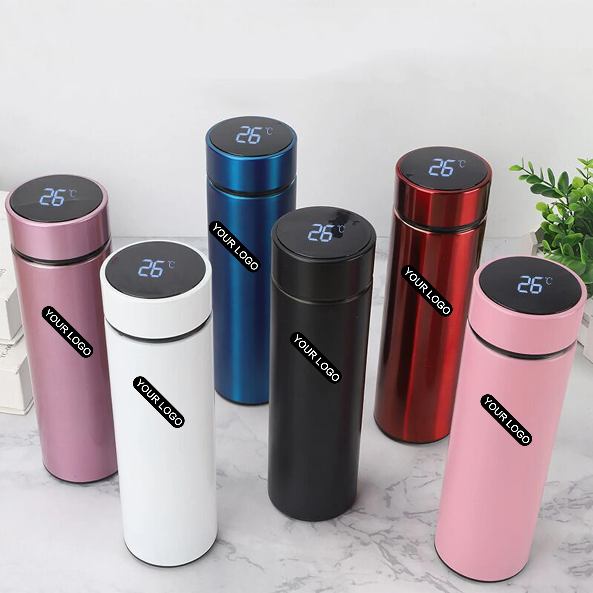 Fast LOGO Custom Smart LED Digital Temperature Display Vacuum Thermos Insulated Flask Stainless ...