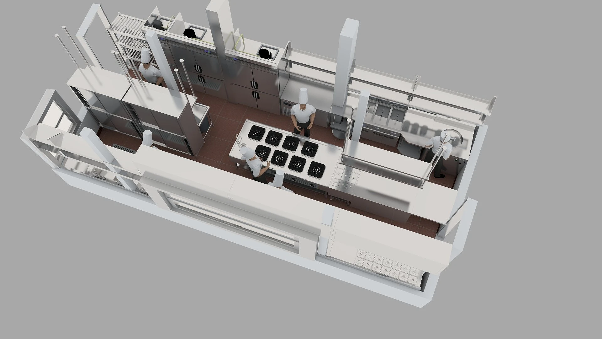 Indian Restaurant Kitchen 3D Rendering and VR Design