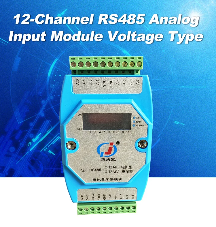 Huaqingjun 12-channel Rs485 Analog Input Acquisition Module Modbus ...