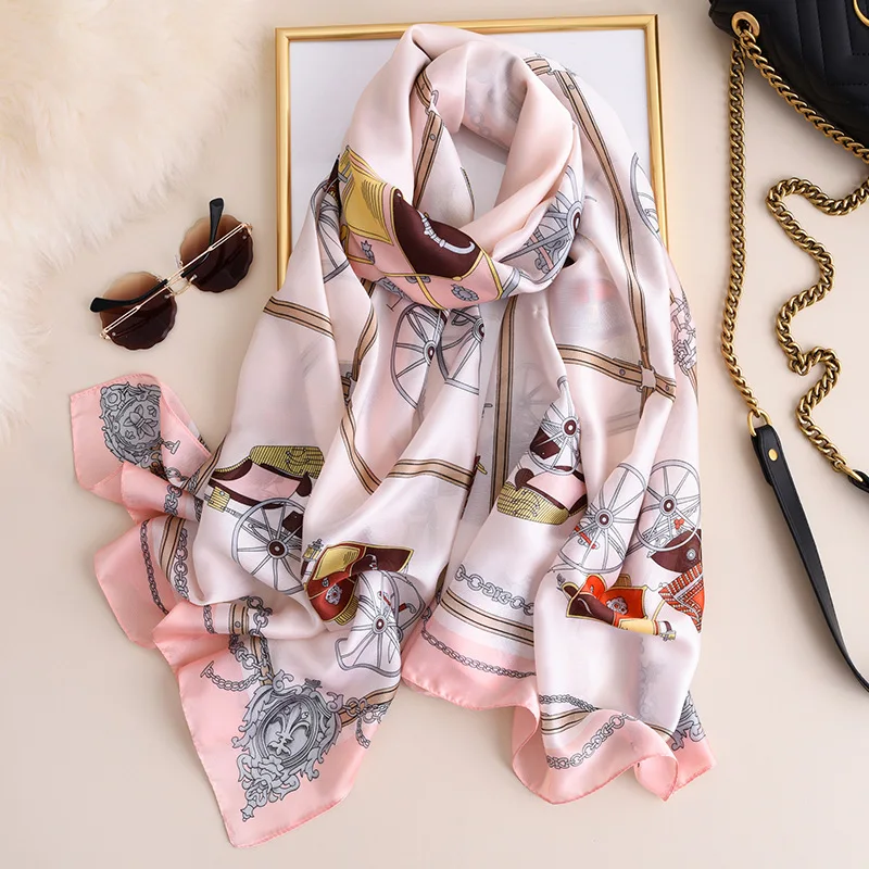 Luxury Jingpin Silk Scarf - Colorful Print Design, Soft Silk Scarves ...