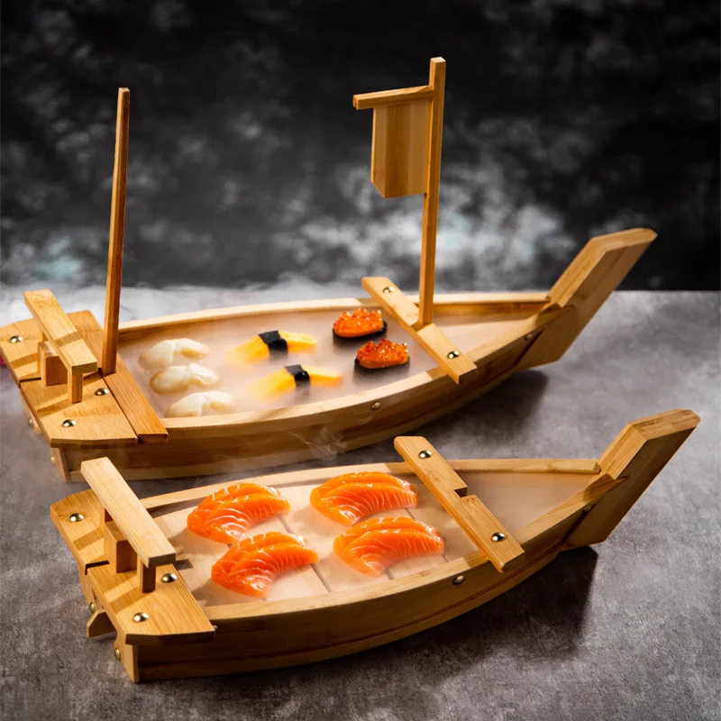 High Quality Wooden Sushi Tray Boat/Sashimi Boat/Sushi Serving Tray ...