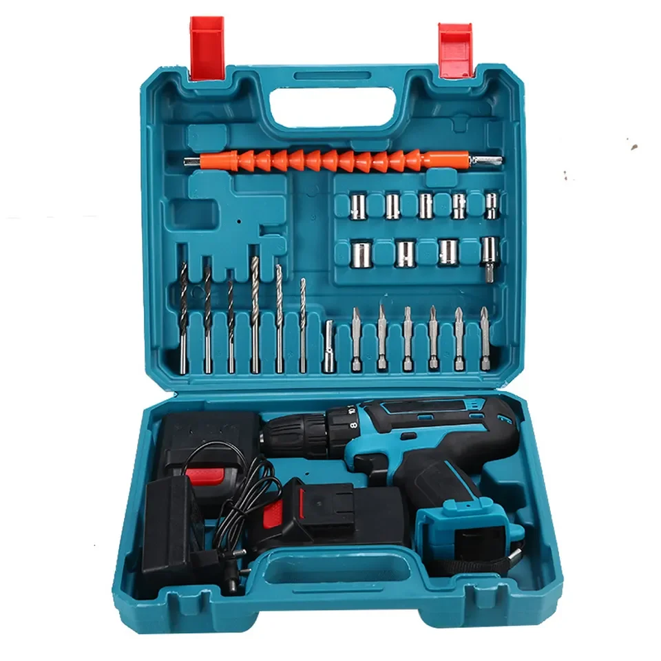 Electric Drill Screwdriver 1/2 Impact Wrench Heavy Duty Cordless ...