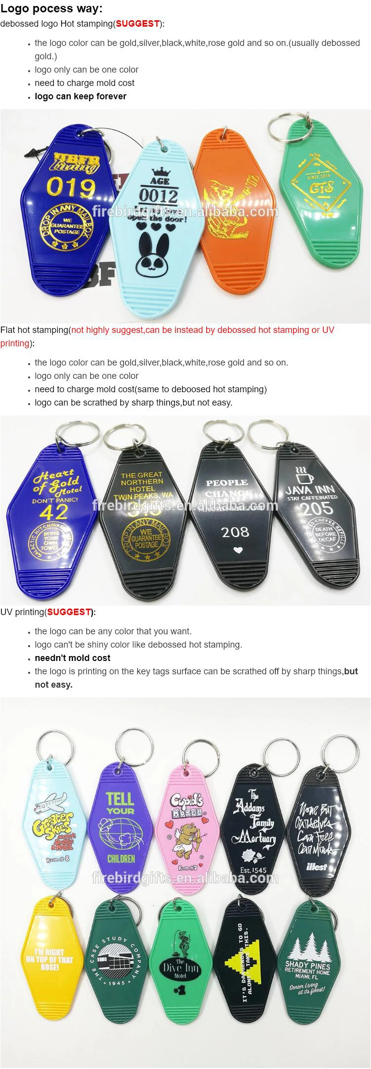 Custom Promotion Hot Stamping Printing Logo Acrylic Hotel Keychain ...