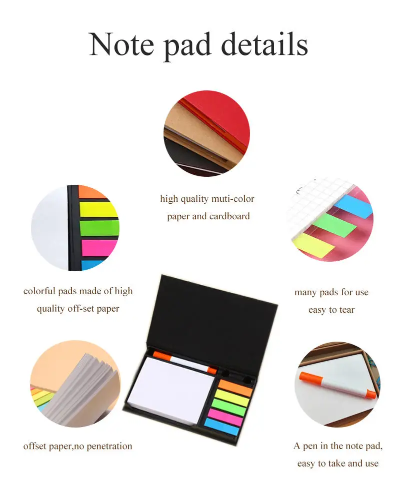 Eco-friendly Recyclabler Foldable Sticky Note Set Box With Paper Clip ...