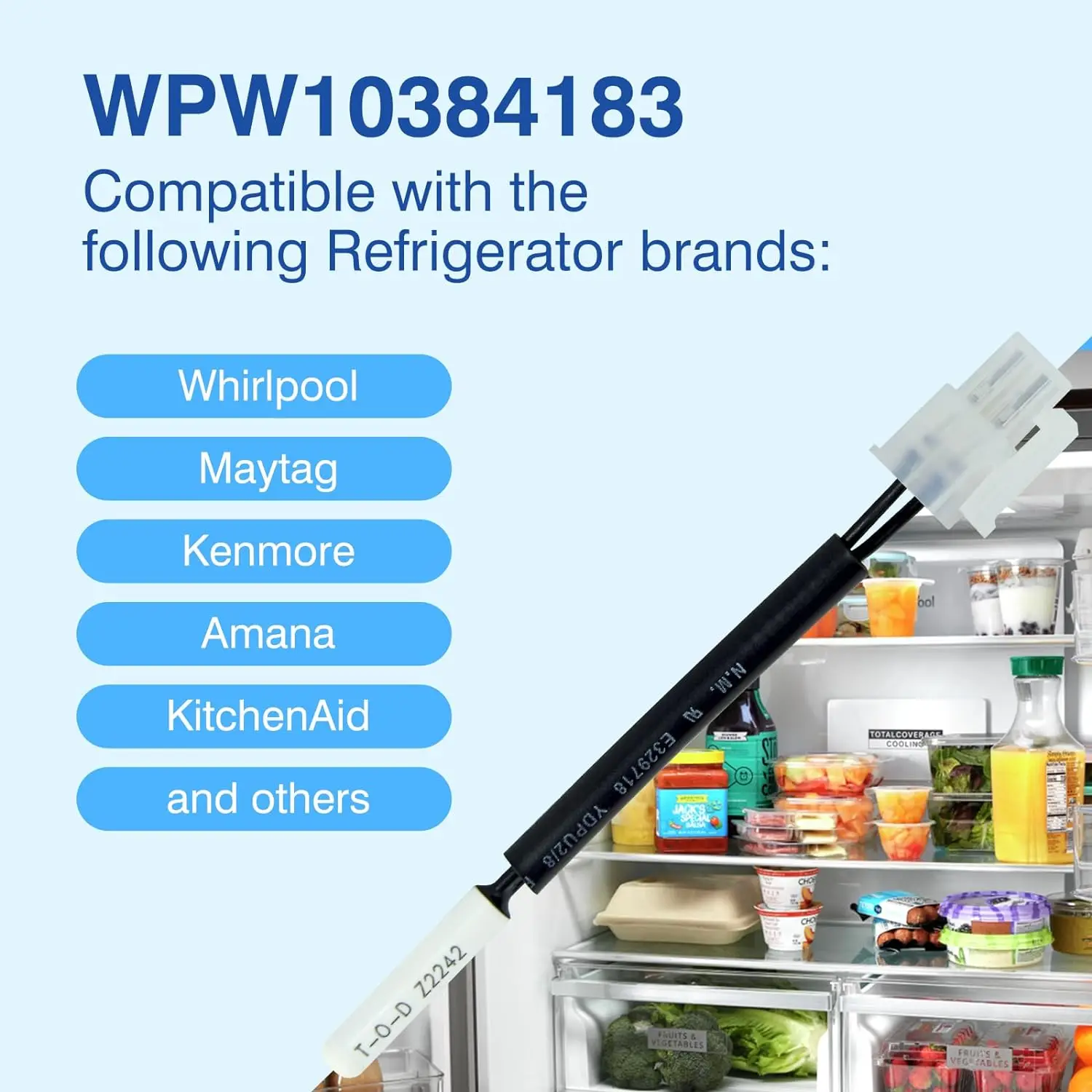 WPW10384183 W10384183 Refrigerator Thermistor - Compatible with Whirl ...