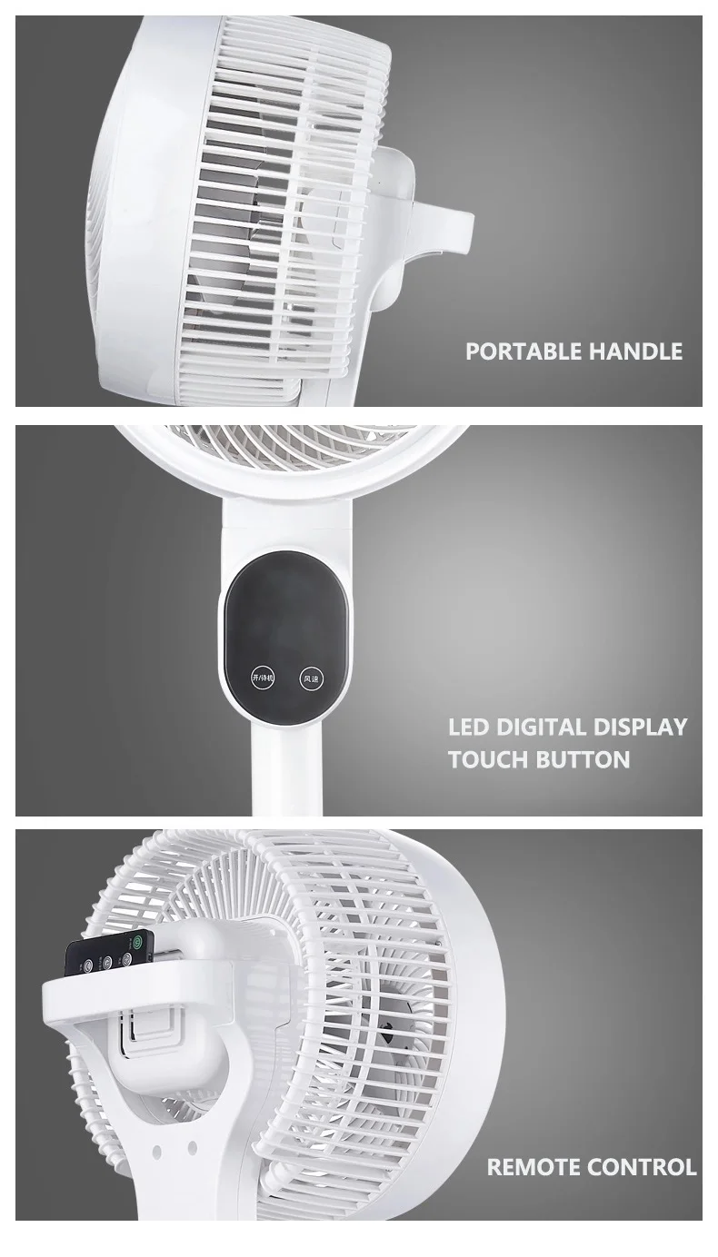 3 Speed Levels & 3 Breeze Modes Remote Stand Fan with Touch-screen And ...