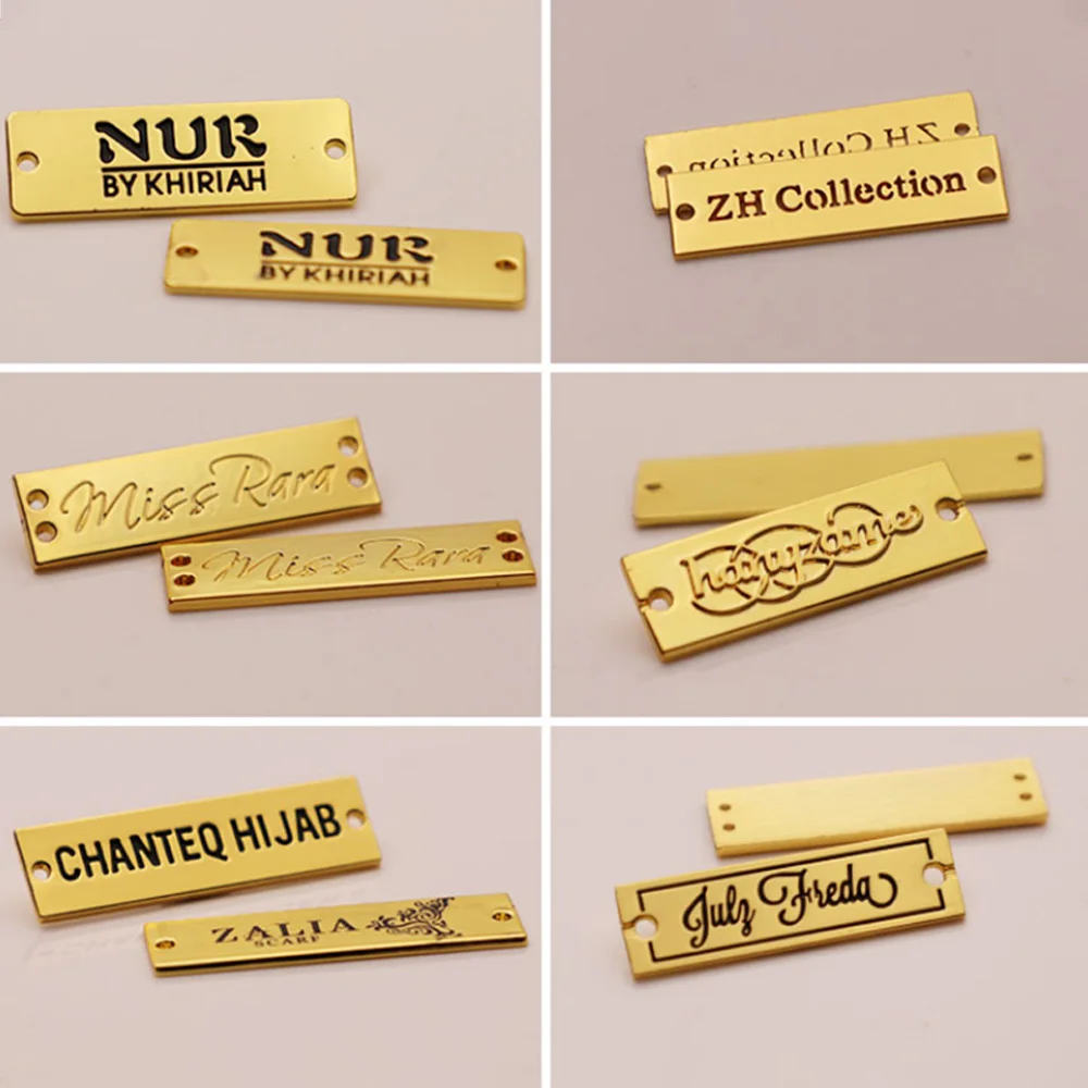 Label Luxury Waterproof Garment Labels Washable Tags Plating Deboss ...