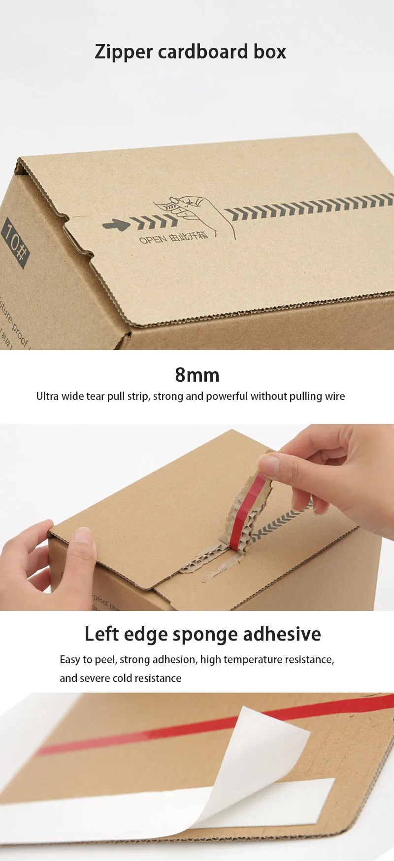 Wholesale Easy Tear Adhesive Zipper Shipping Box Self Sealing Postal ...