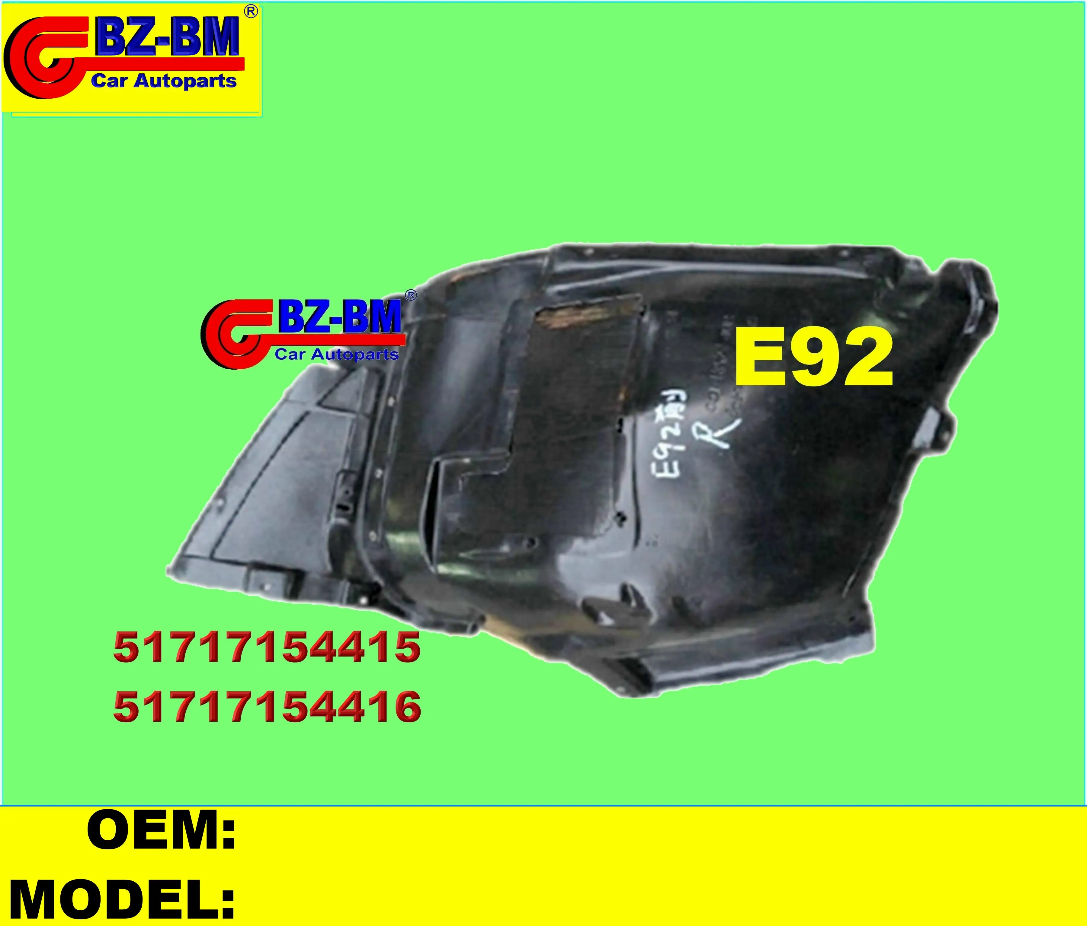 For Bmw Front Fender Wheel Arch Liner Grill Cover F30 F10 E46 E90 E60 ...