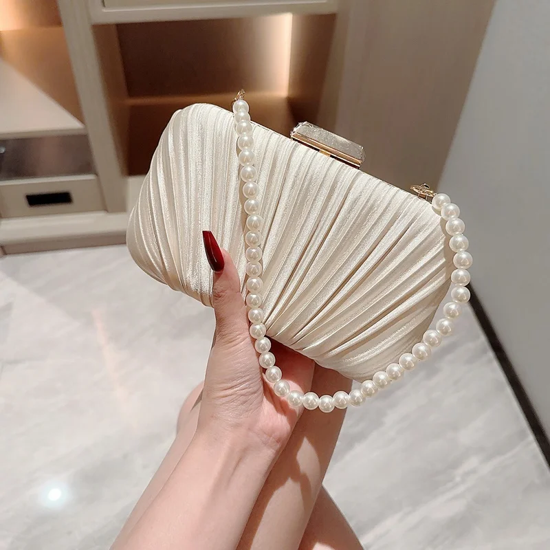Fashion Luxury Women's Sequin Pleated Envelope Bride Handbag Women's ...