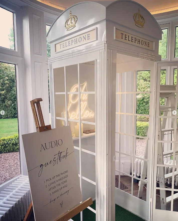 London Telephone Booth Neon Wedding Backdrop | Easy Assembly Photo ...