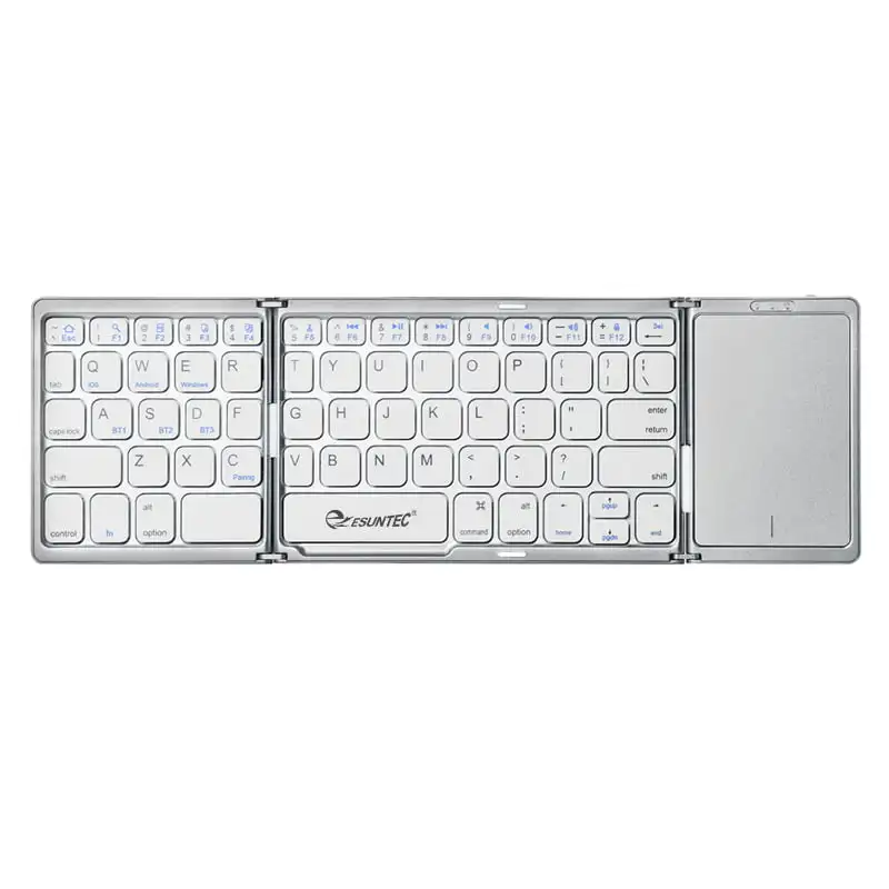 Bt Wireless Foldable Office Keyboard Slim Mini Portable Three-fold ...