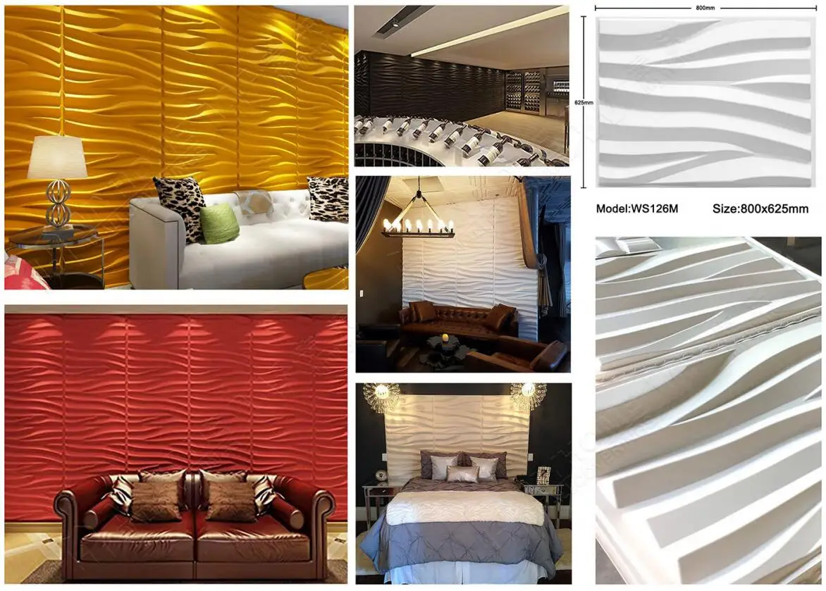 Wholesale Waterproof Paintable 3D PVC Wall Panels