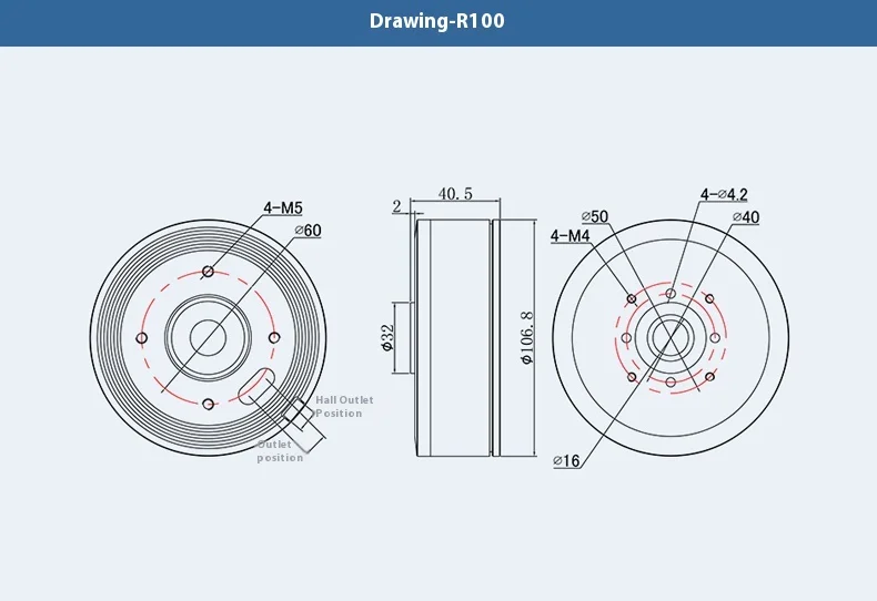 R100 Official Electric Bldc Robot Servo Pancake Dc Gear Motor for Robot ...