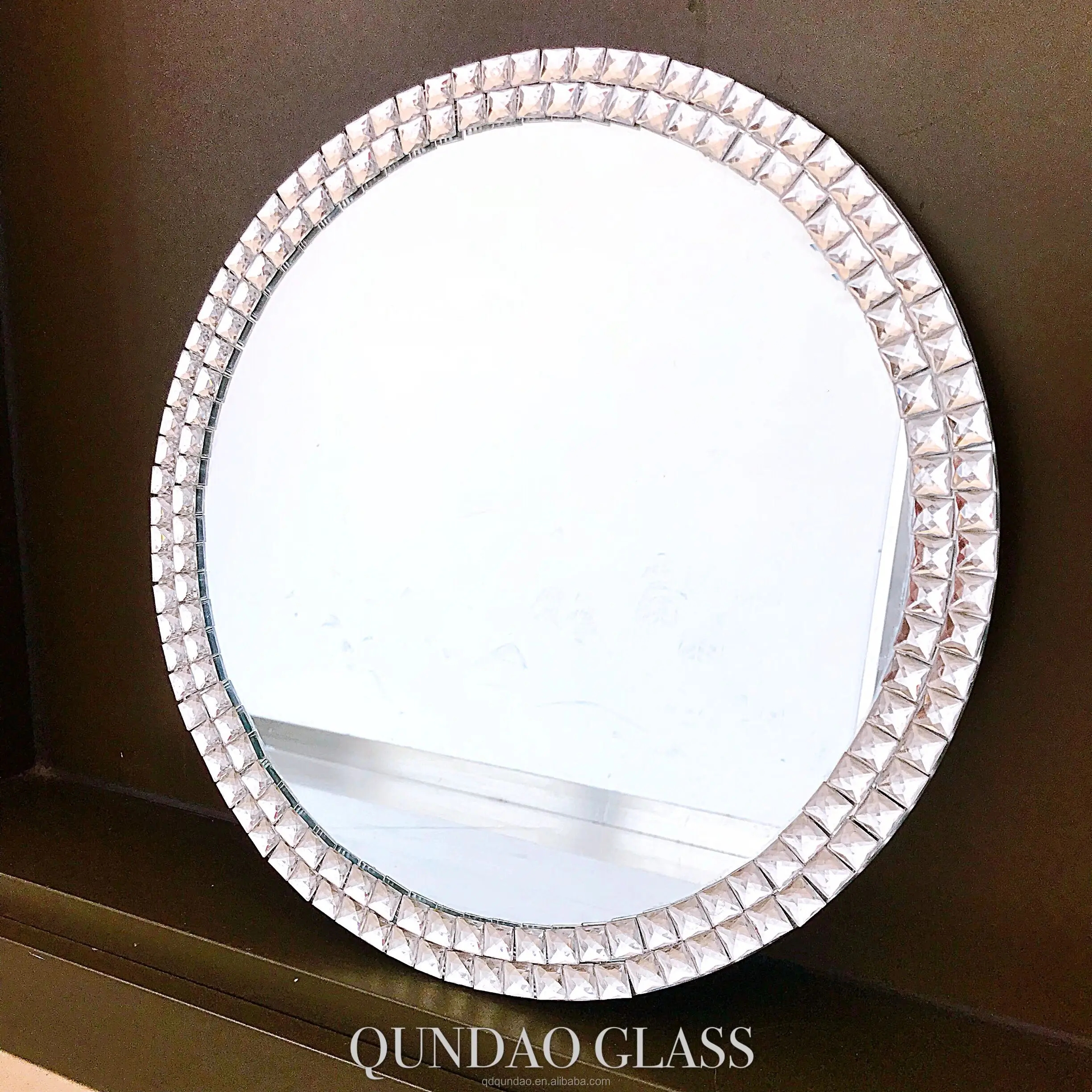 Modern Decoration Crystal Mosaic Round Wall Mounted Mirrors - Buy ...