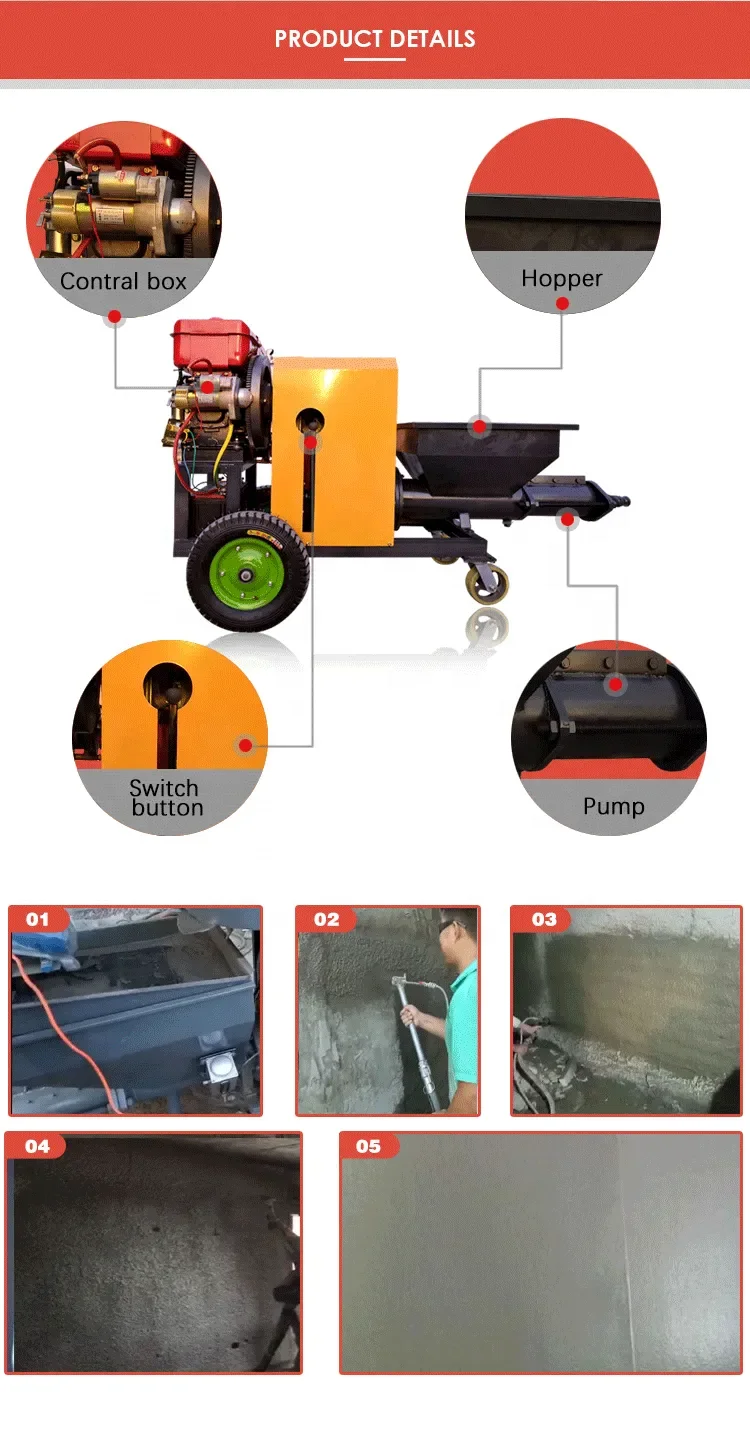 Cement Mortar Plaster Spraying Machine - High Efficiency