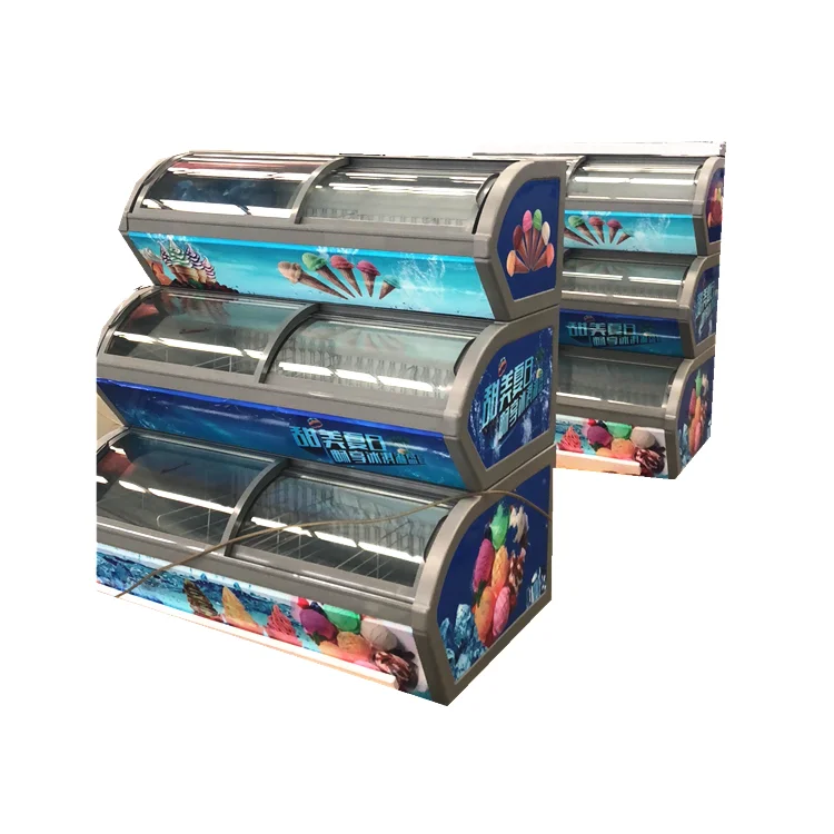 Portable Counter Top 3 Layer Popsicle Ice Cream Freezer Display