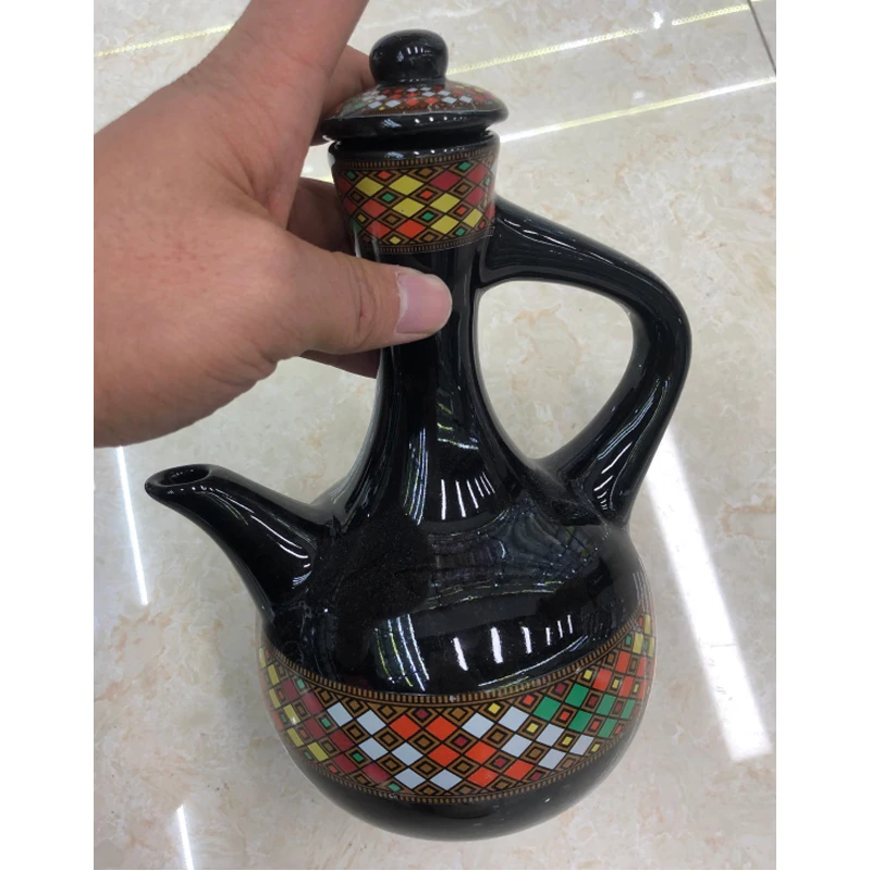 Ethiopian Buna Coffee Pot Ceramic Queen of Sheba Design Eritrean ...