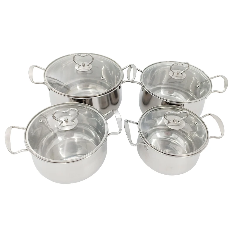 Korean Kitchen 4pcs Stainless Steel Cookware Set Double Handle Soup Pot ...