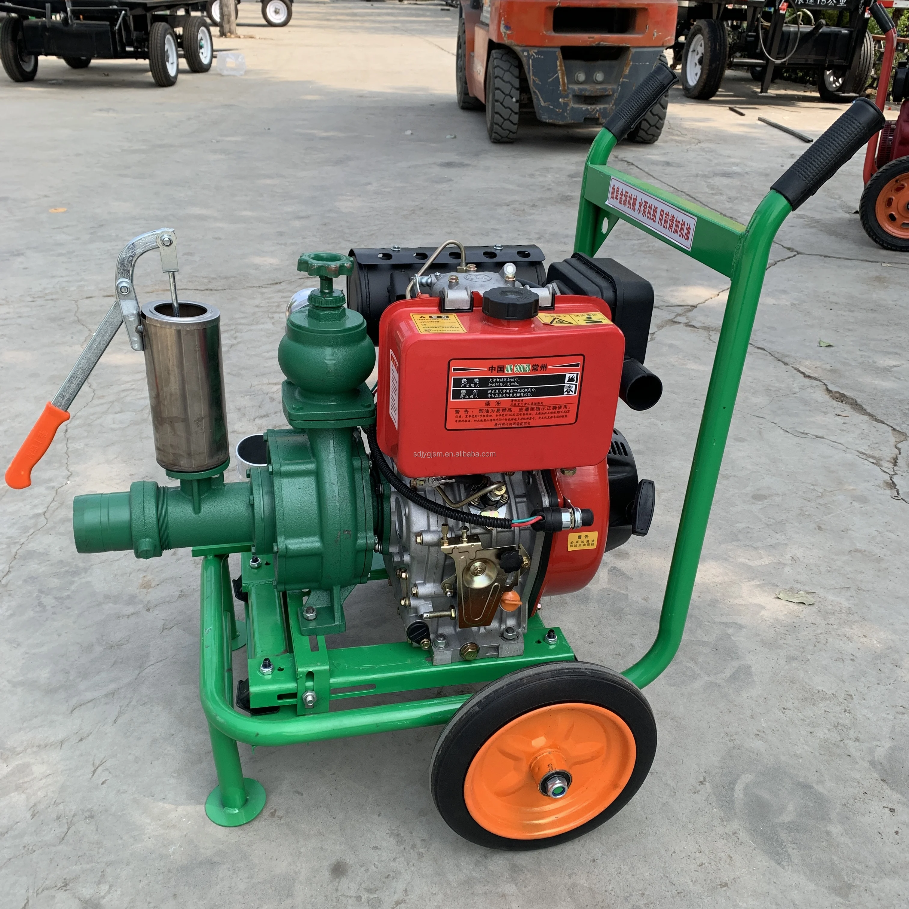 Double Bladed High-pressure Pump Diesel Engine,Small Hand Pushed 4-inch ...