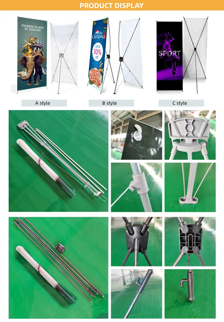 Horizontal Aluminum X Banner Stand 80x180cm Premium Korean X Banner ...