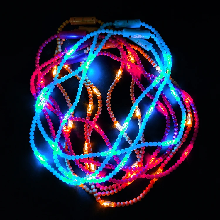 Mardi Gras Party Supplies Colorful Flashing Led Beads Necklace - Buy ...