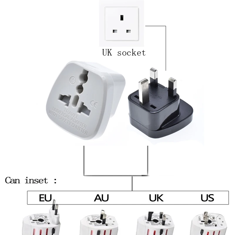 Universal Travel Uk 3 Pin Plug Power Adapter - Buy 13a 3 Pin Flat Plug ...