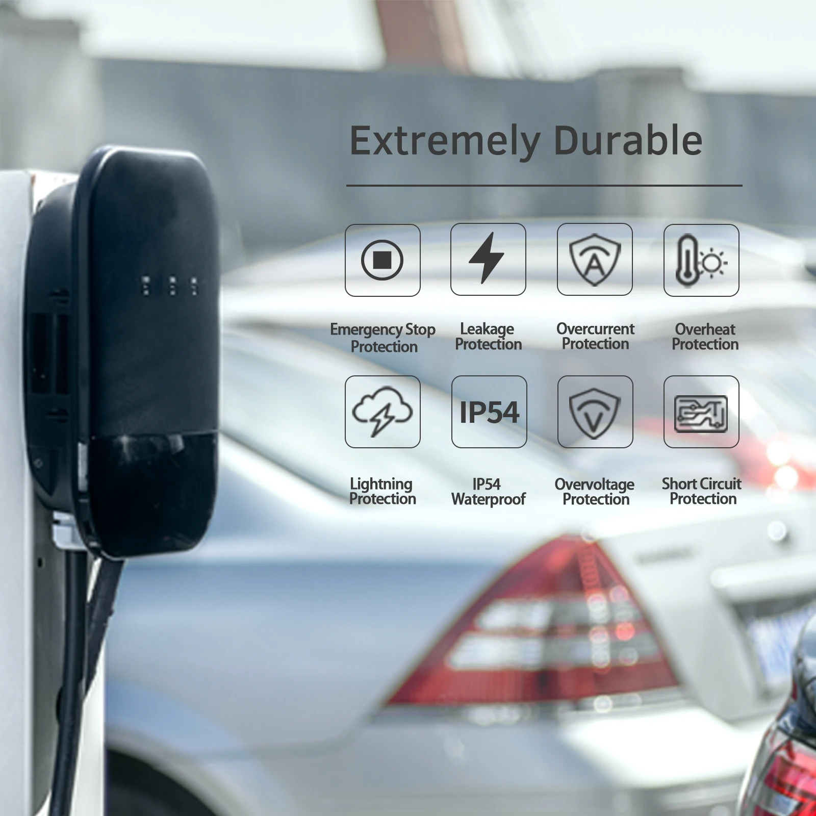 Zhidatech Type 2 Plug Ev Charger,32a 7kw,App Rfid Card Enabled Electric ...