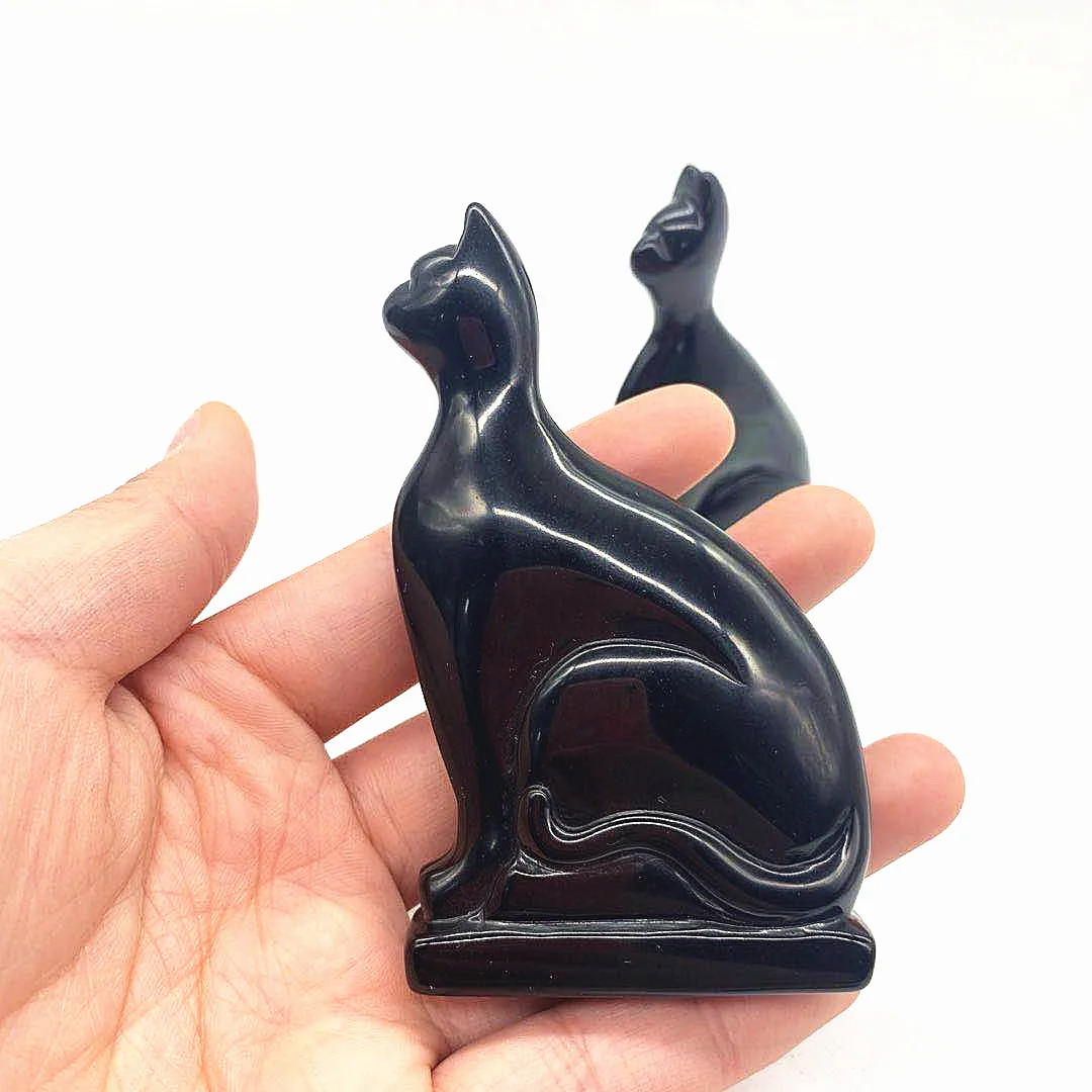 Natural Crystal Gemstone Black Crystal Animal Cute Sculpture Crystal ...