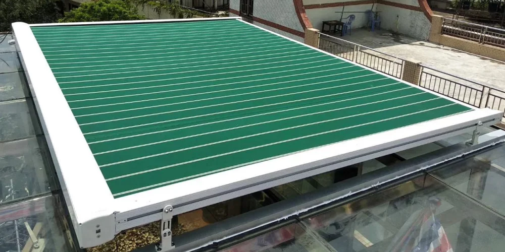 Motorized Skylight Sun Shade Awning - Custom Retractable Roof