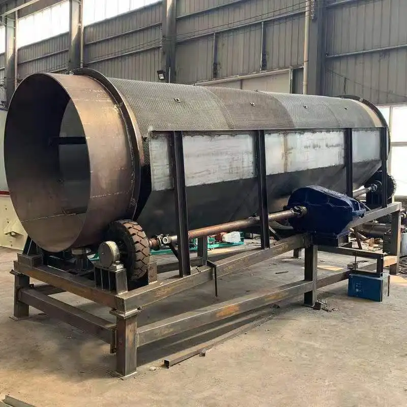 Small Steel Mobile Debris Separator Shaftless Roller Screen Sand River ...