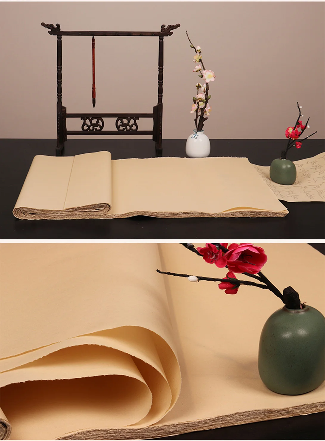 Handmade Chinese Calligraphy Deckle Edge Paper - 70 Sheets