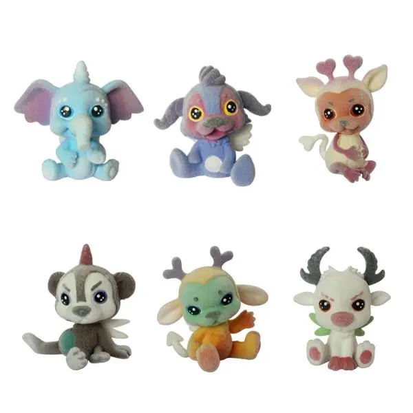 Factory Made Little Flocked Monsters Action Figurine 2 Inch For Capsule ...