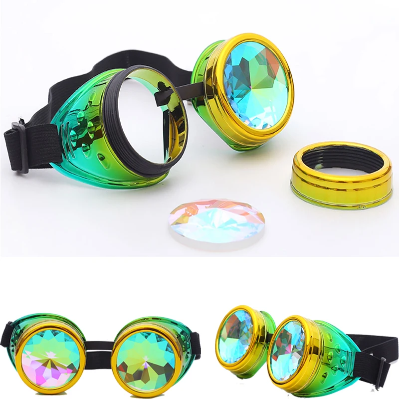 Steampunk Goggle Rainbow Diffraction Goggles Raves Edm Festivals Light ...