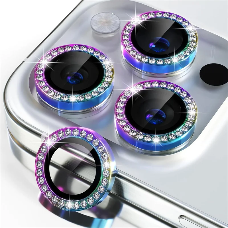 Anti Scratch Diamond Sparkling Tempered Glass Camera Lens Protector for ...