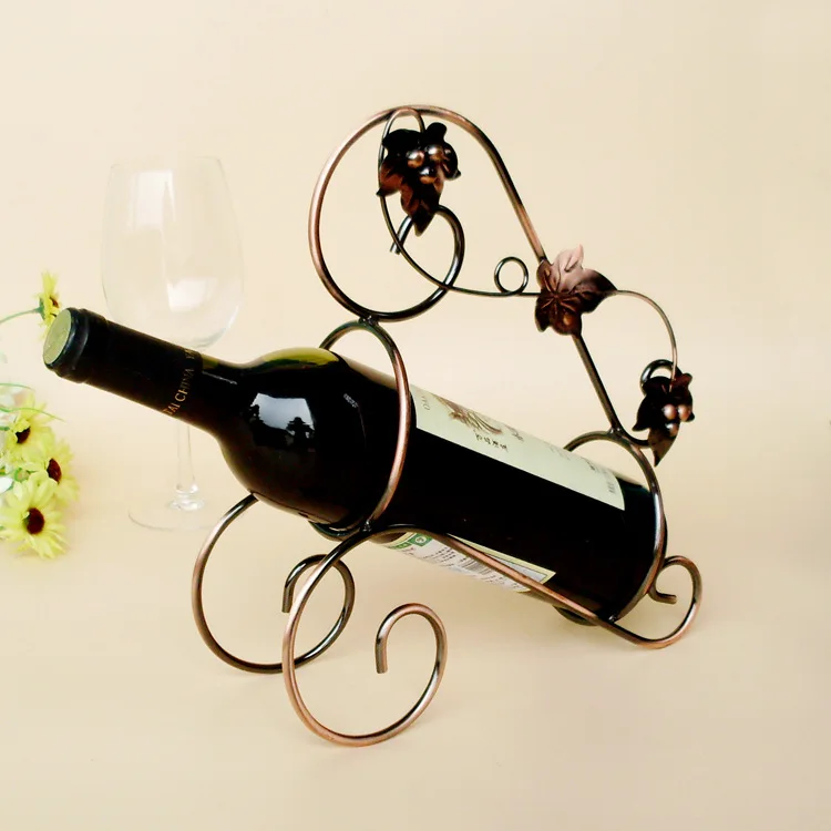 Vintage European Metal Grape Vines Shape Glass Wine Bottle Display Rack ...