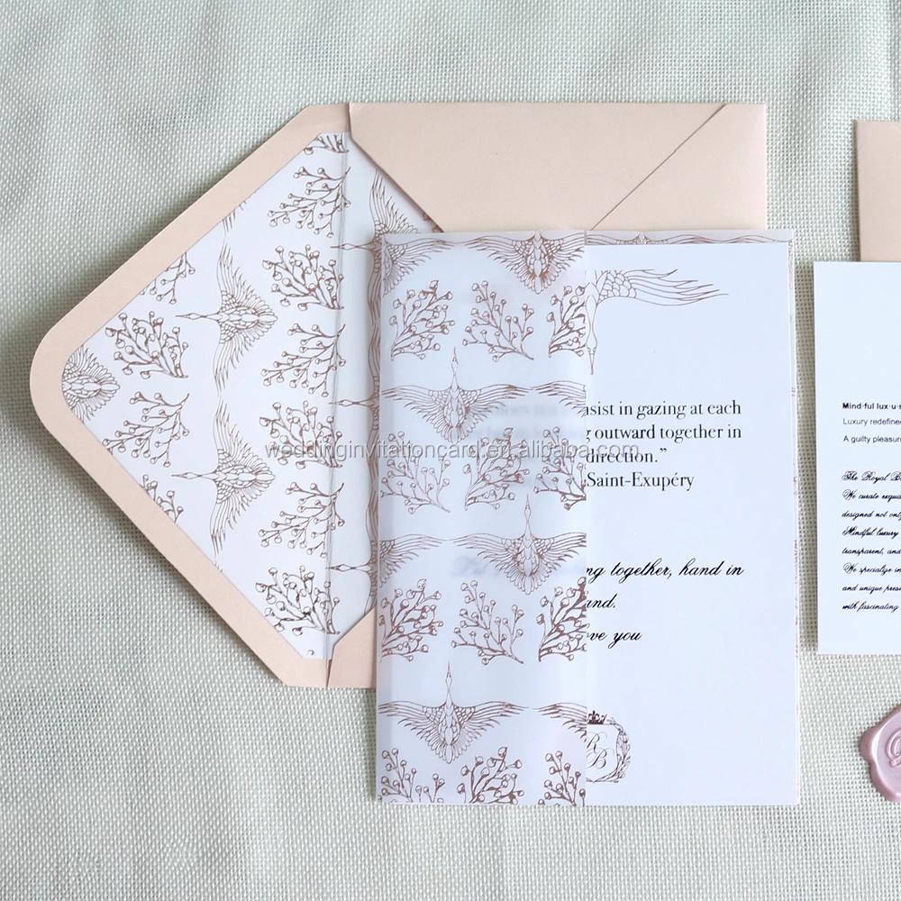 Unique Texture Cardstock Wedding Invitation Die Cut Envelope