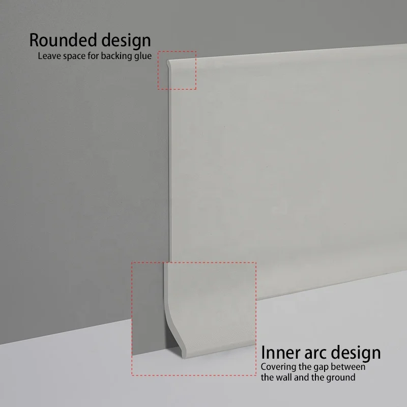 Flexible PVC Peel & Stick Baseboard Molding Trim 4" x 20ft - ODM