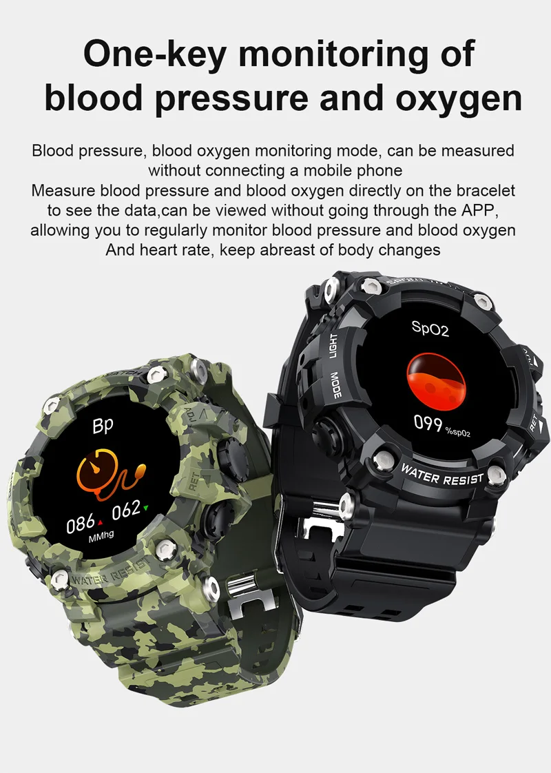 Newest T6 Smartwatch Camouflage Sport Digital Watches Men Wrist Message ...
