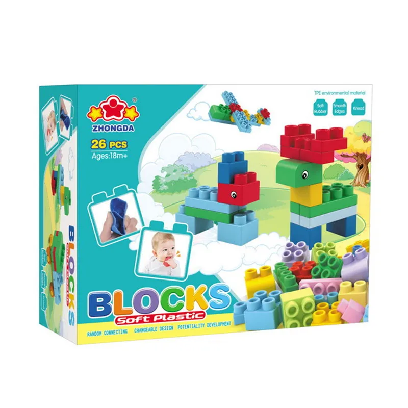 Educational Colorful Soft Building Blocks Magnetic Bricks Safe Toys For ...
