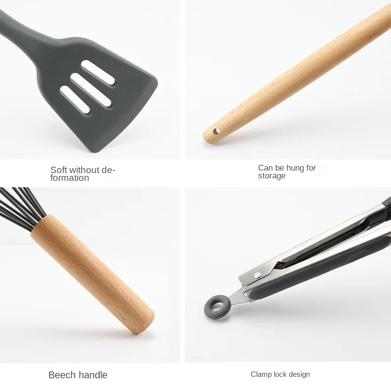 11pcs Modern Food Grade Silicone Kitchen Utensil Sets
