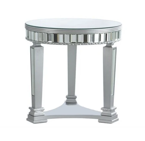 Royal Glam Round Mirrored Side Table Living Room Mirrored End Table ...