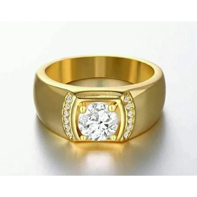 Pure Gold Wedding Ring 18k Pure Gold Cubic Diamond Jewelry Wholesale ...