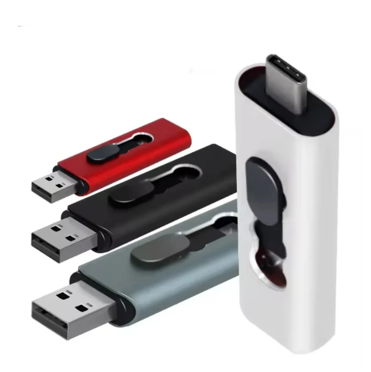 Push Pull Design 2-in-1 OTG USB Flash Drive 8GB to 128GB Memory Stick ...